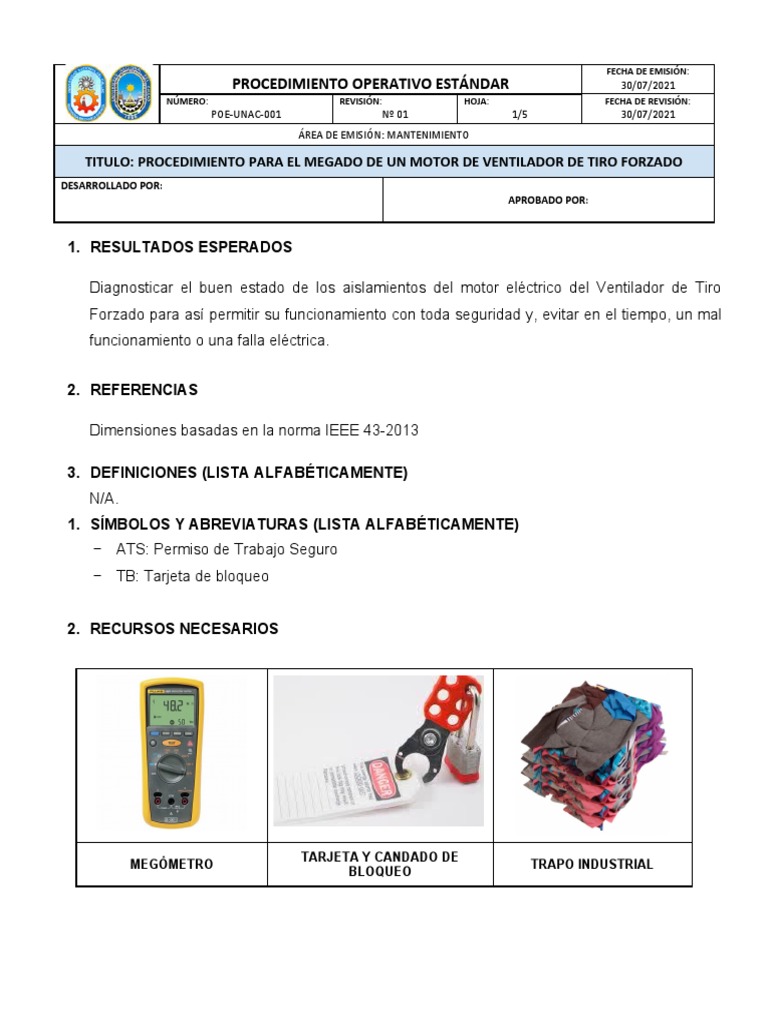 Ejemplo FORMATO POE 1 | PDF | Ingenieria Eléctrica