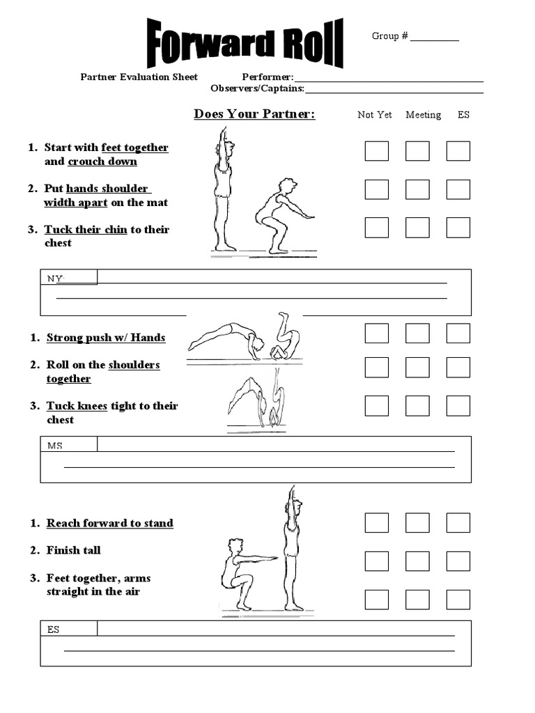 Forward Roll Evaluation Sheet | PDF | Career & Growth | Wellness