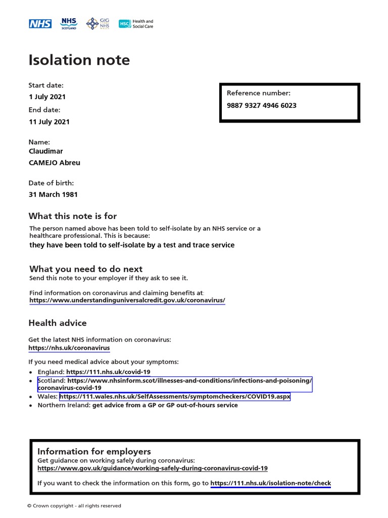 Isolation Note: What This Note Is For | PDF