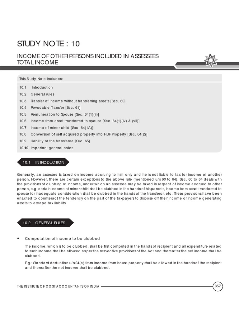 Income Tax Study Material 2019-20 | PDF | Capital Gain | Tax Deduction