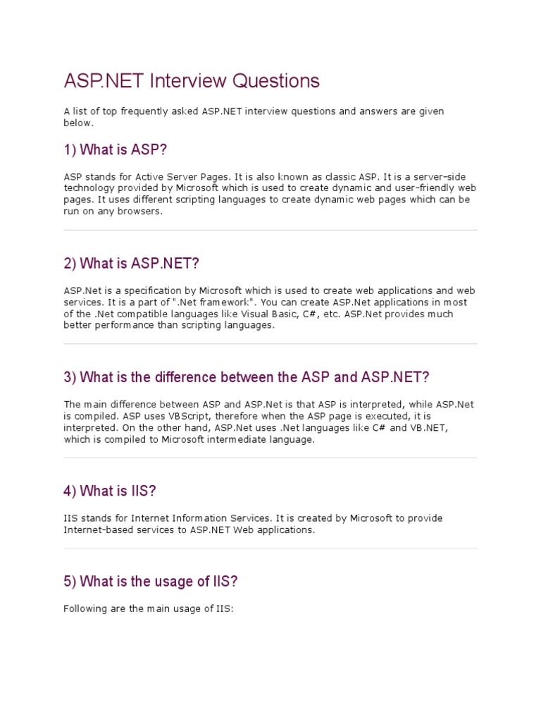 Questions | PDF | Active Server Pages | Dynamic Web Page