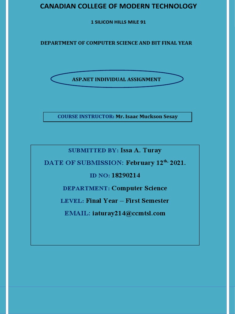 Asp Assignment 1 Pdf Object Oriented Programming Class Computer Programming