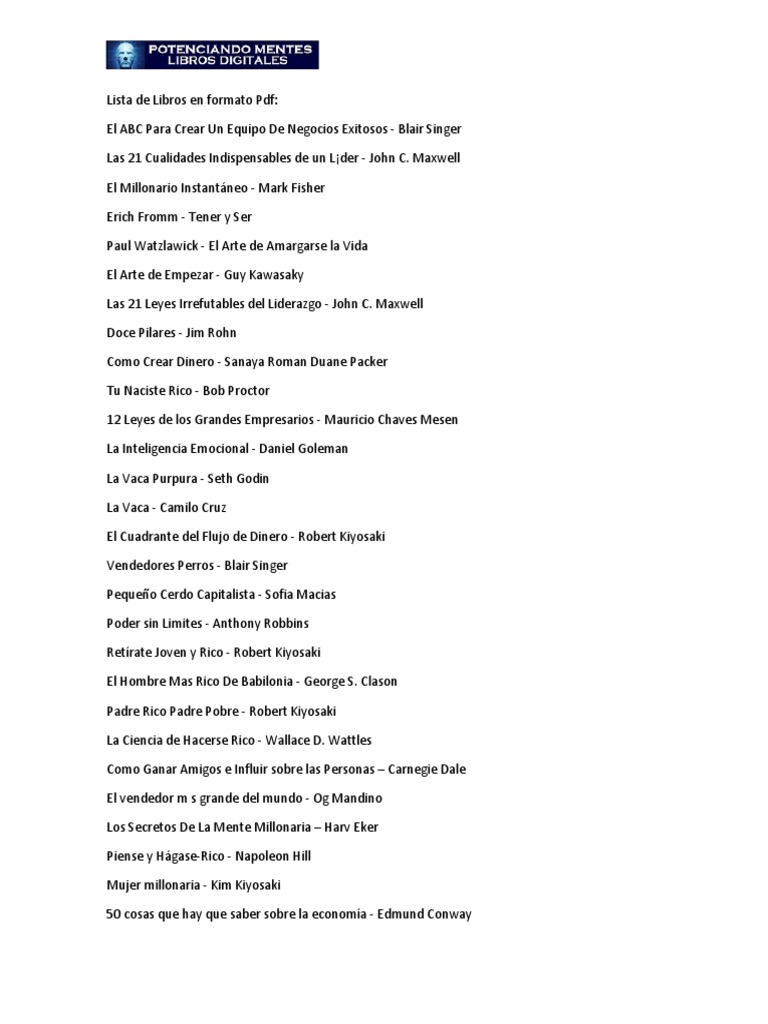 Lista de 200 Libros para Alcanzar El Exito en PDF | PDF