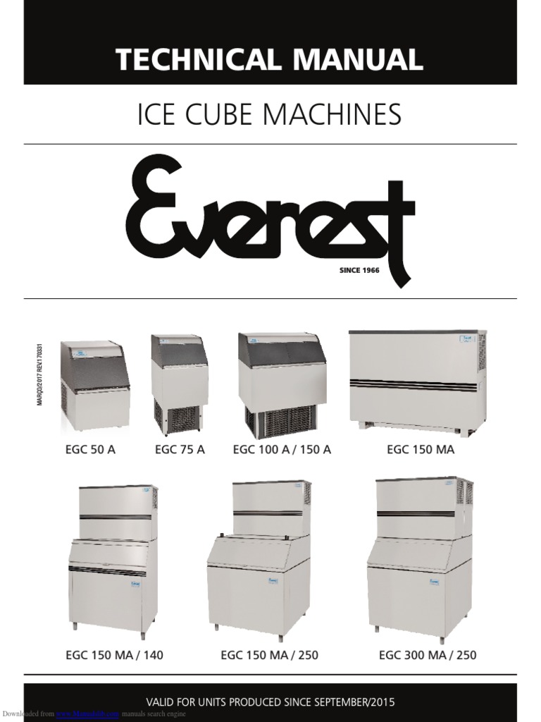 Ice Cube Machines: Technical Manual | Download Free PDF | Thermostat ...