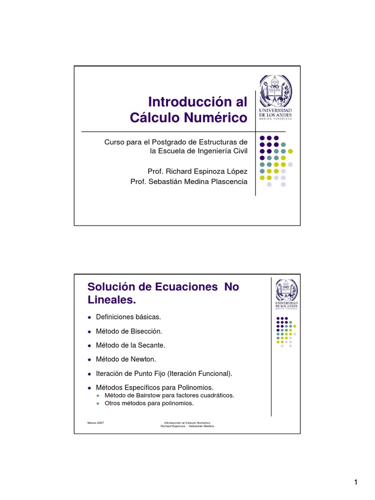 Calculo Numerico 02 | PDF | Análisis numérico | Ecuaciones