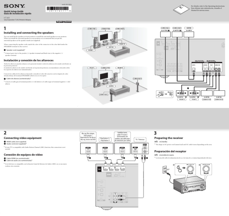 Installing and Connecting The Speakers: Quick Setup Guide Guía de ...