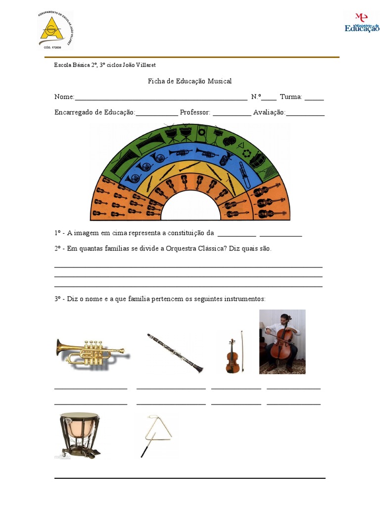 Ficha de Educação Musical | PDF