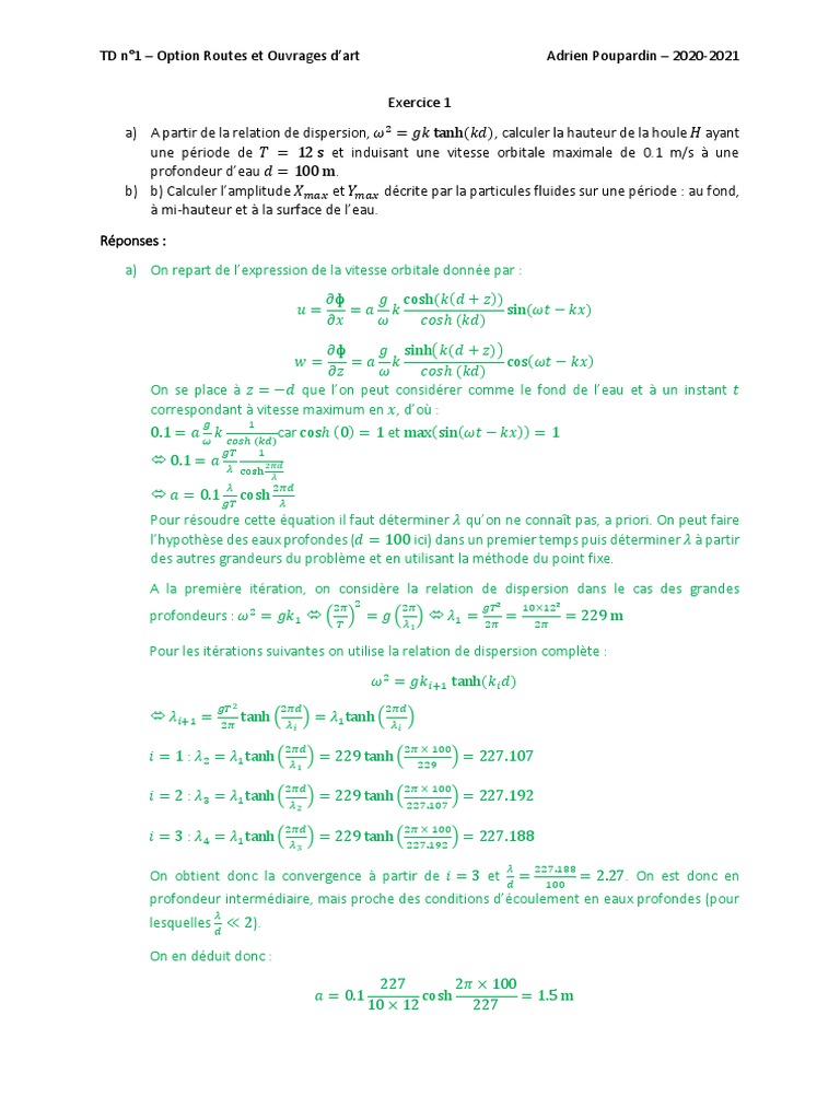 Exercice 1 Corr | PDF | Physique appliquée et interdisciplinaire | Physique