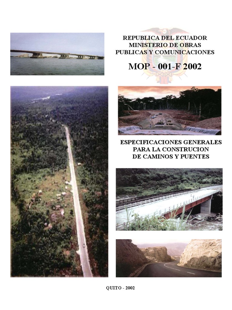 MPR Chimborazo Cumanda Especificaciones Tecnicas MOP 001 F 2002 | PDF ...