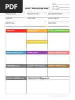 Script Breakdown Template | PDF | Screenplay | Entertainment