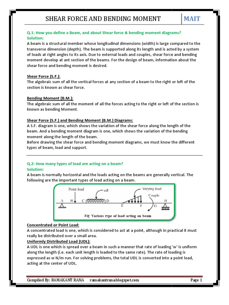 SF BM Theory | PDF | Bending | Beam (Structure)