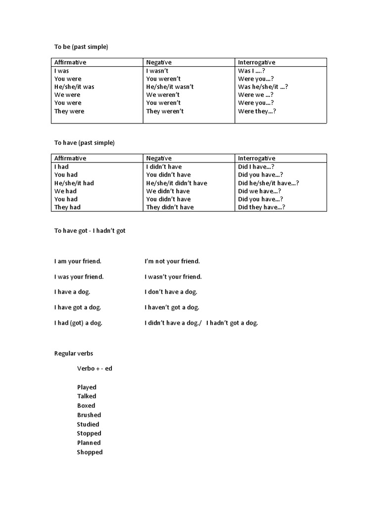 Past Simple and Continuous Verbs Guide | PDF | Language Arts ...