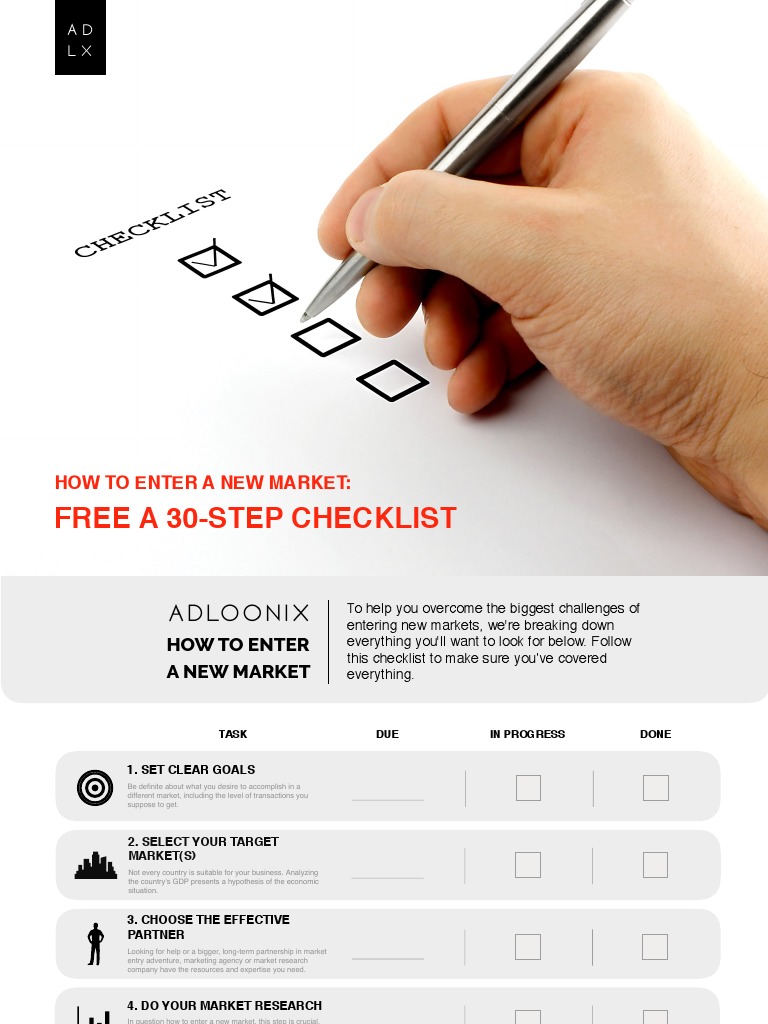 30-Step Market Entry Checklist | PDF | Marketing | Brand