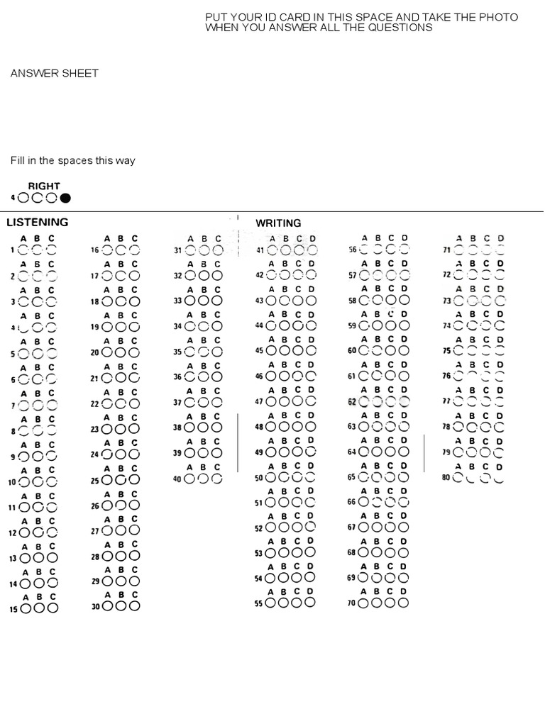 Exam Answer Sheet Template | PDF