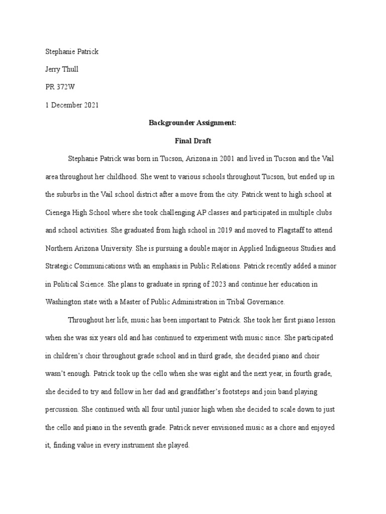 Backgrounder Final Draft | PDF | Literacy