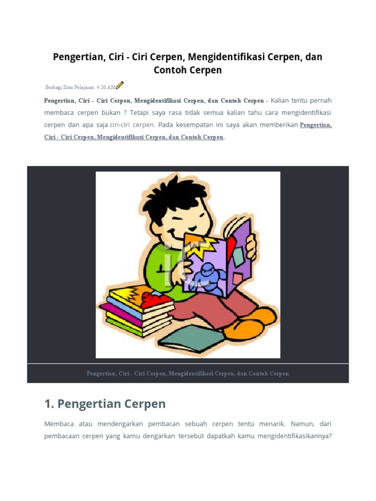 Tambahan Materi Cerpen | PDF | Seni & Disiplin Bahasa | Fiksi Umum
