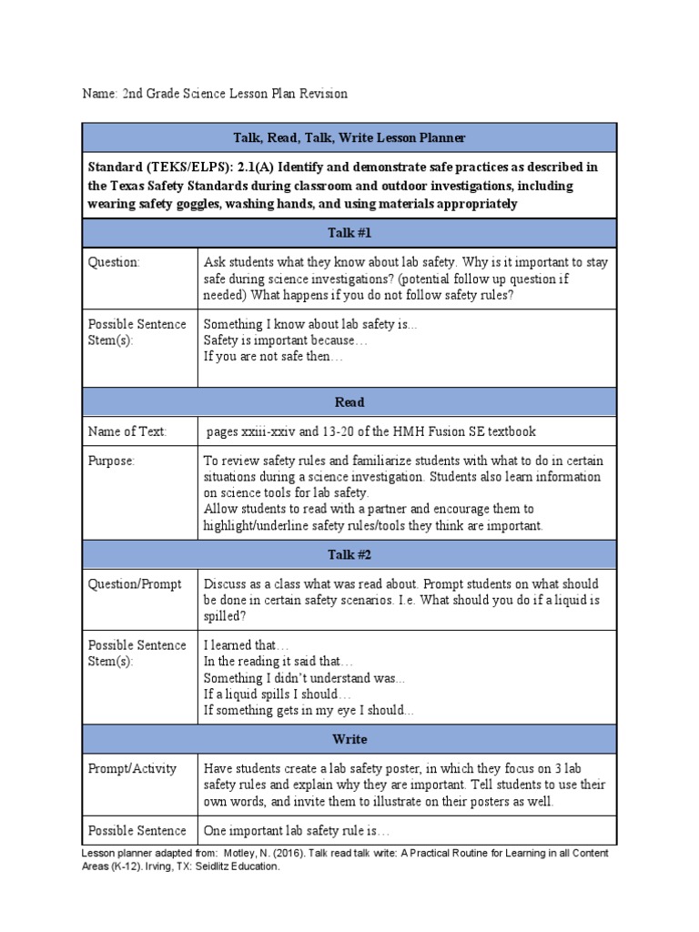 TRTW Lesson Plan Revision 1 | PDF | Education Theory | Teaching