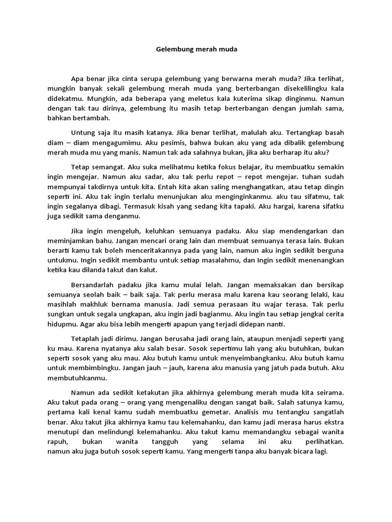 Gelembung Merah Muda | PDF | Pengembangan Diri | Puisi