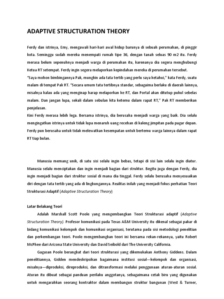 Adaptive Structuration Theory | PDF