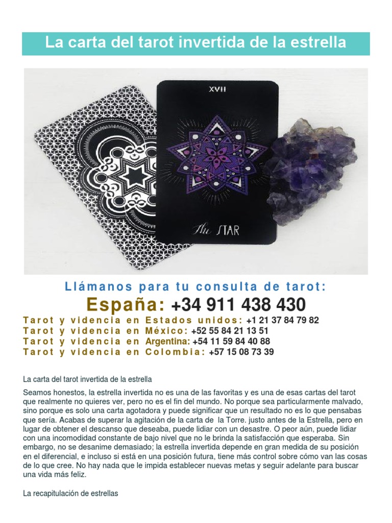 La Carta Del Tarot Invertida de La Estrella | PDF