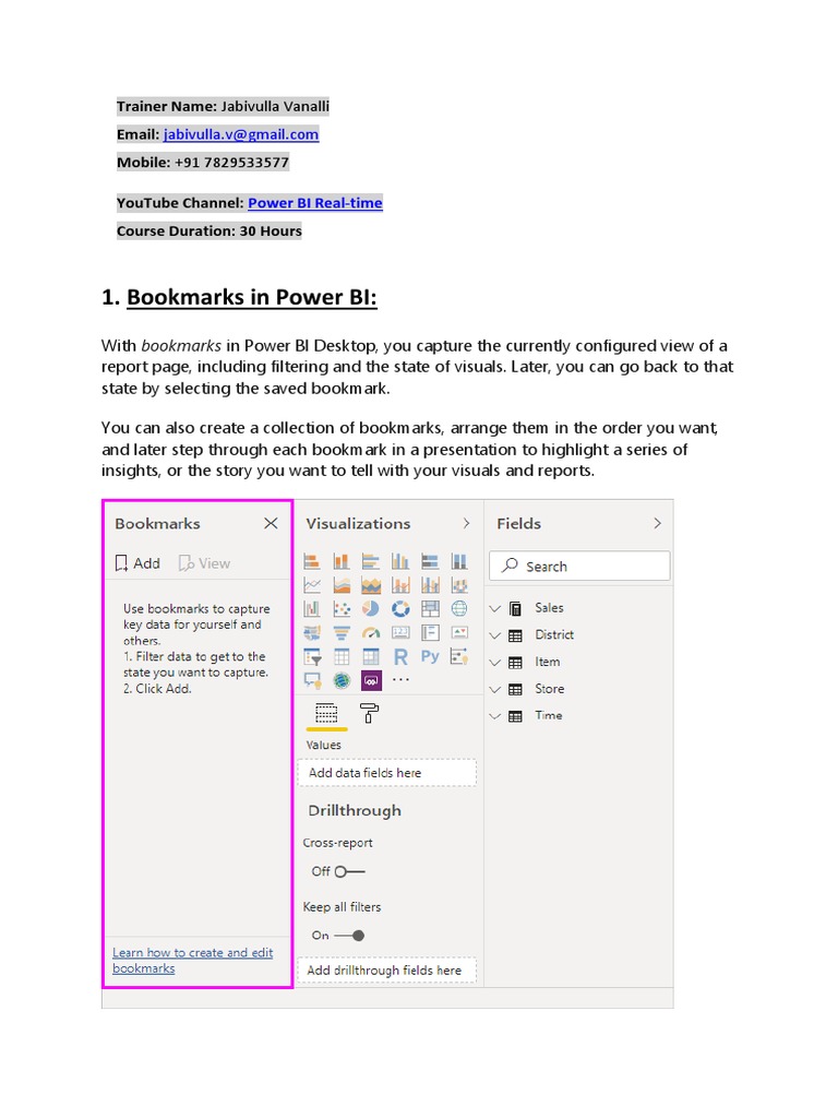 Bookmarks in Power BI | PDF | Button (Computing) | Window (Computing)