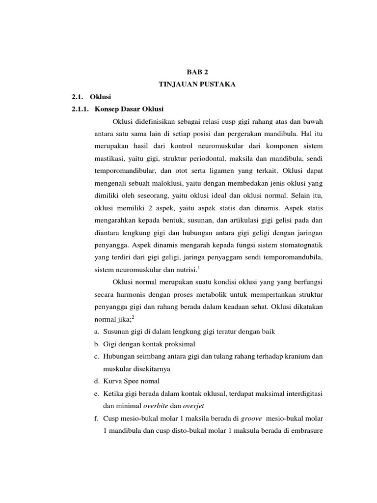 BAB 2 Oklusi Maloklusi | PDF