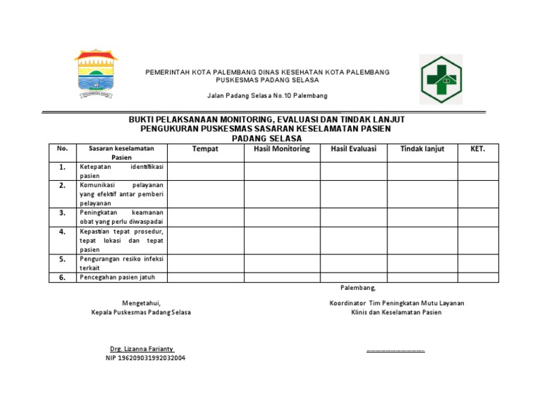 Bukti Pelaksanaan Monitoring, Evaluasi Dan Tindak Lanjut | PDF