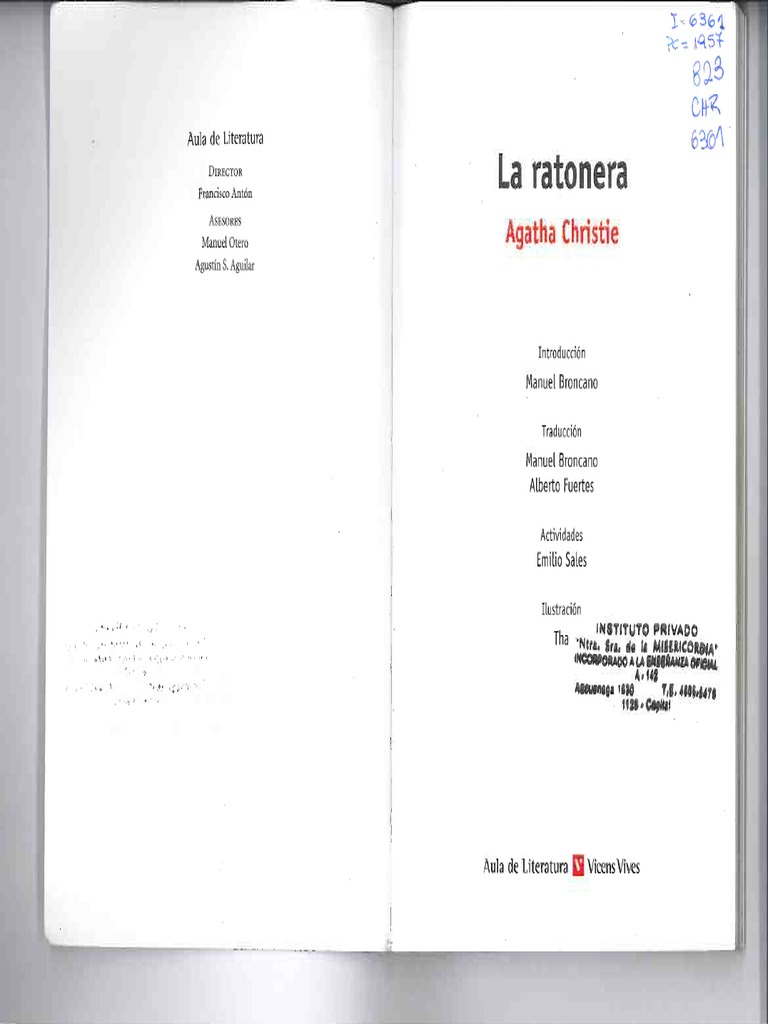 Agatha Christie LA RATONERA, Vicens Vives, 2014 | PDF