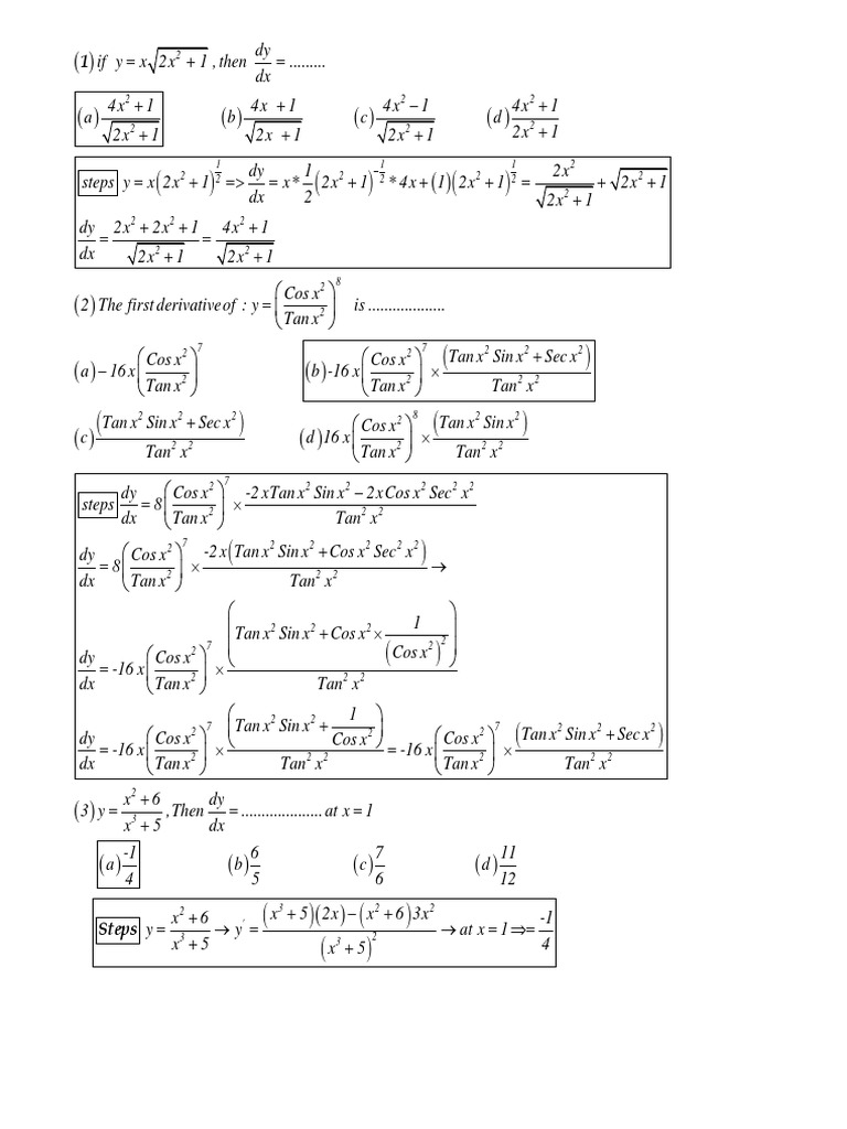 Derivatives of Trigonometric Functions | PDF