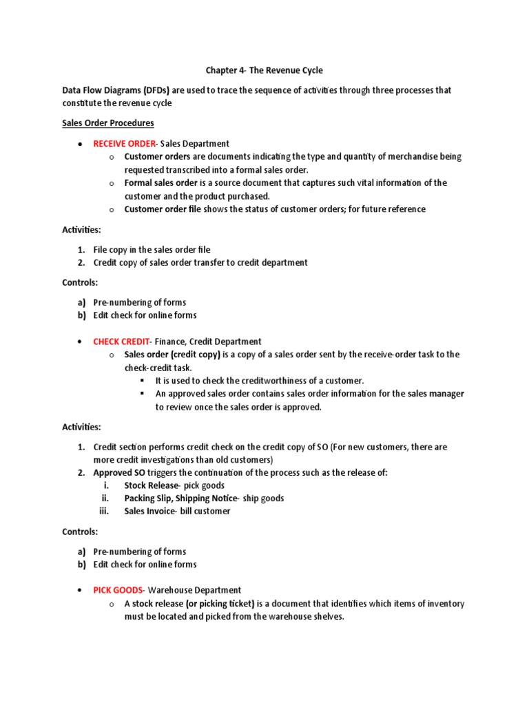 AIS Chapter 4 Revenue Cycle | PDF | Receipt | Inventory