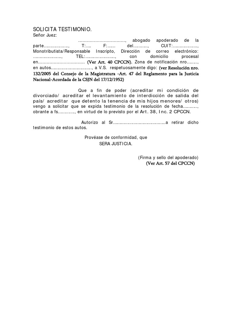 Solicitud de Testimonio 307 | PDF Solicitud de Testimonio 307 | PDF