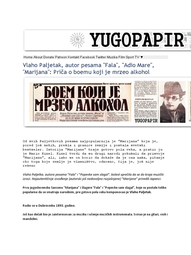 Vlaho Paljetak JUGOPAPIR | PDF Vlaho Paljetak JUGOPAPIR | PDF