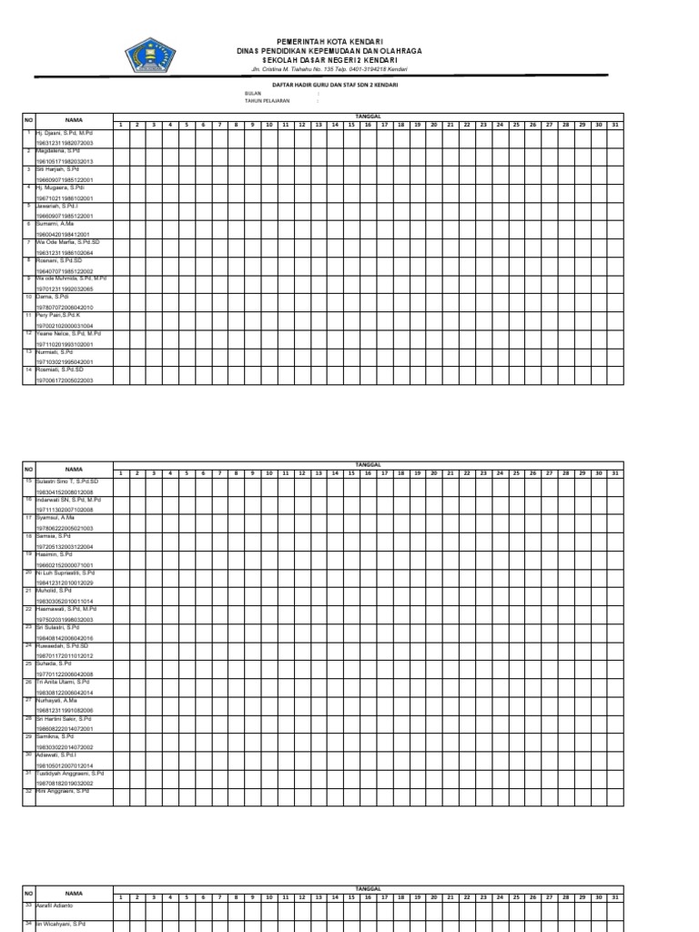 Absen Manual Guru | PDF