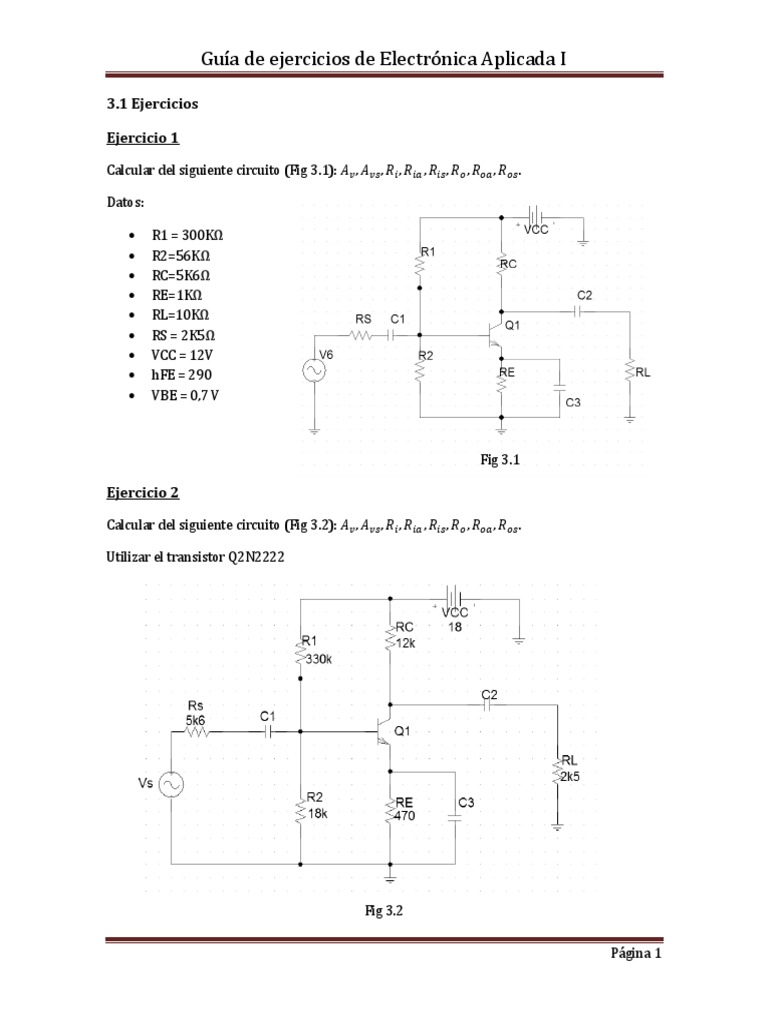 Guia Ejer 3 | PDF | Electrónica | Ingenieria Eléctrica