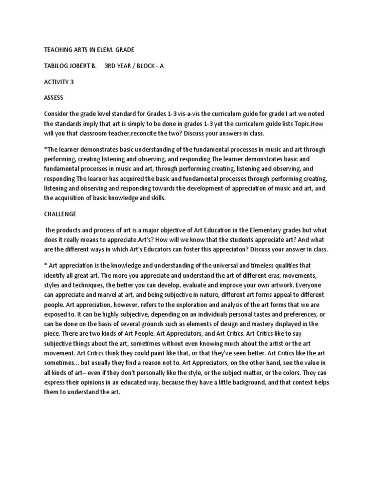 Tabilog, Jobert III-A Activity 3 | PDF | Curriculum | Learning