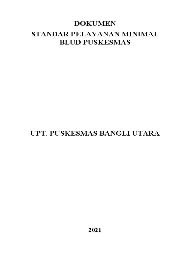 Standar Pelayanan Minimal BLUD Puskesmas | PDF | Bisnis | Teknologi & Rekayasa