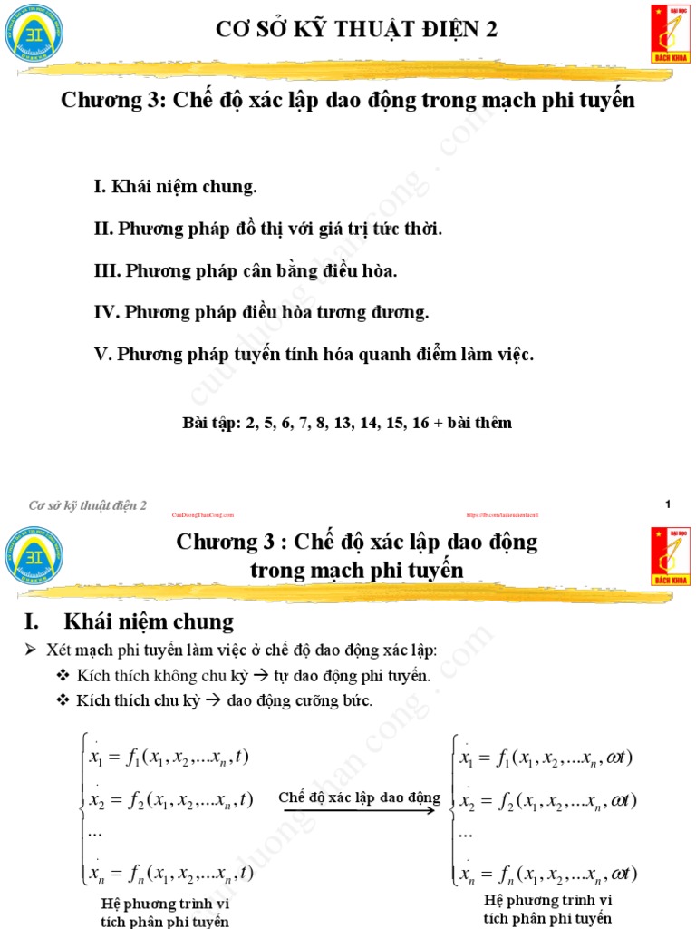 Ly Thuyet Mach 2 Nguyen Viet Son Chuong 3 Che Do Xac Lap Dao Dong Trong Mach Phi Tuyen ...