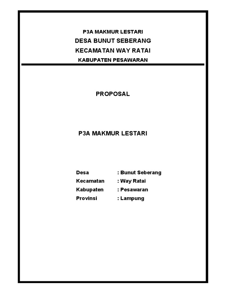 Proposal P3a Makmur Lestari | PDF