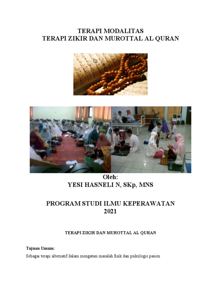 Skill Lab Terapi Zikir & Murottal Al Quran | PDF | Pengembangan Diri | Kesehatan Holistik