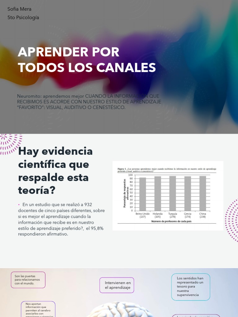 Presentacion Neuromito | PDF | Aprendizaje | Cerebro