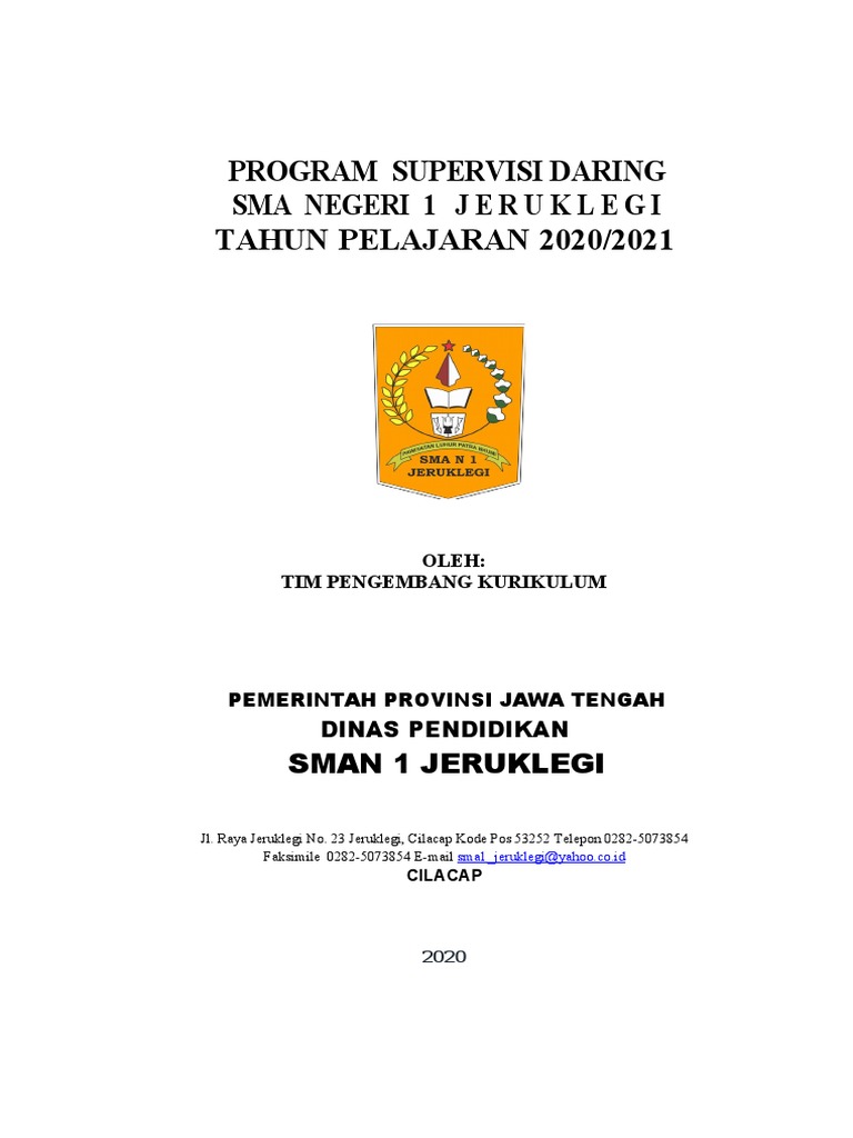 Program-Supervisi-SMA-Negeri-1 Jeruklegi-Tapel-2021 2022 | PDF | Karier & Perkembangan | Bisnis