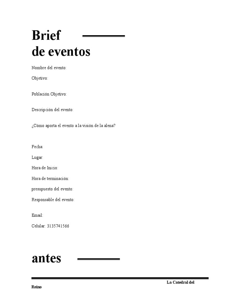 Brief Eventos | PDF | Publicidad