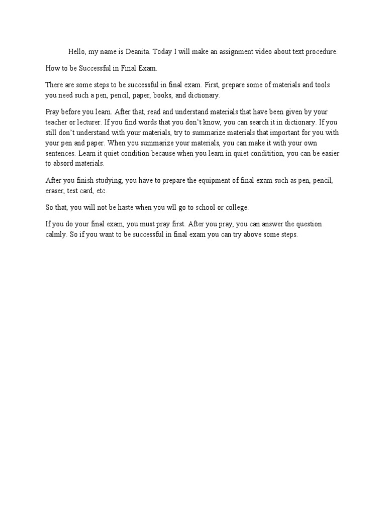 Procedure Text Tips | PDF