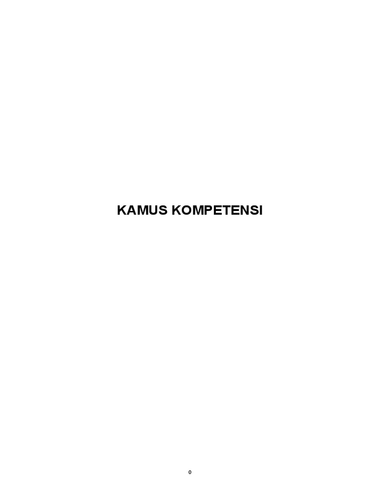 Kamus Kompetensi | PDF
