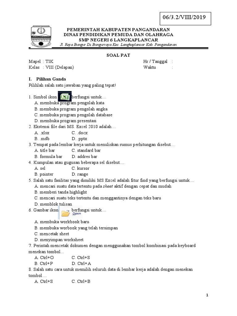 Soal Ukk Tik Kls 8 Sem. 2 | PDF
