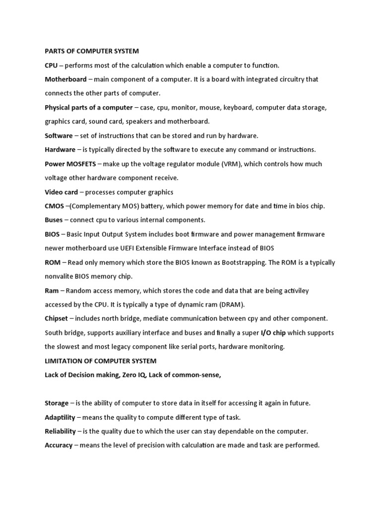Reviewer ITEC-101 | PDF | Bios | Random Access Memory