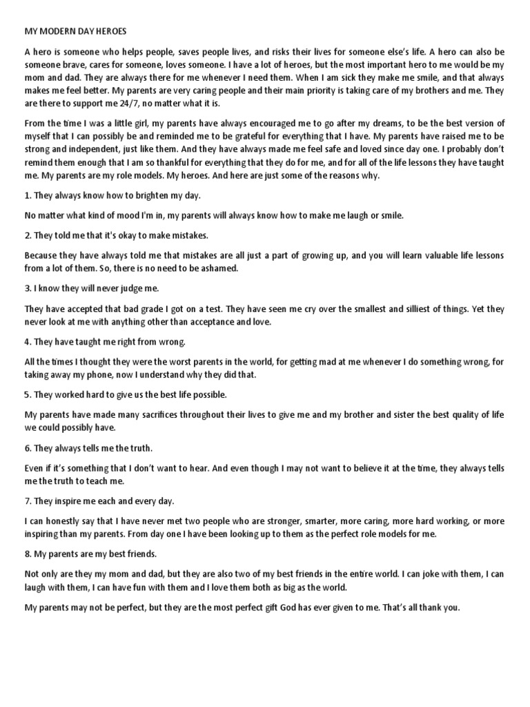 My Modern Day Heroes | PDF