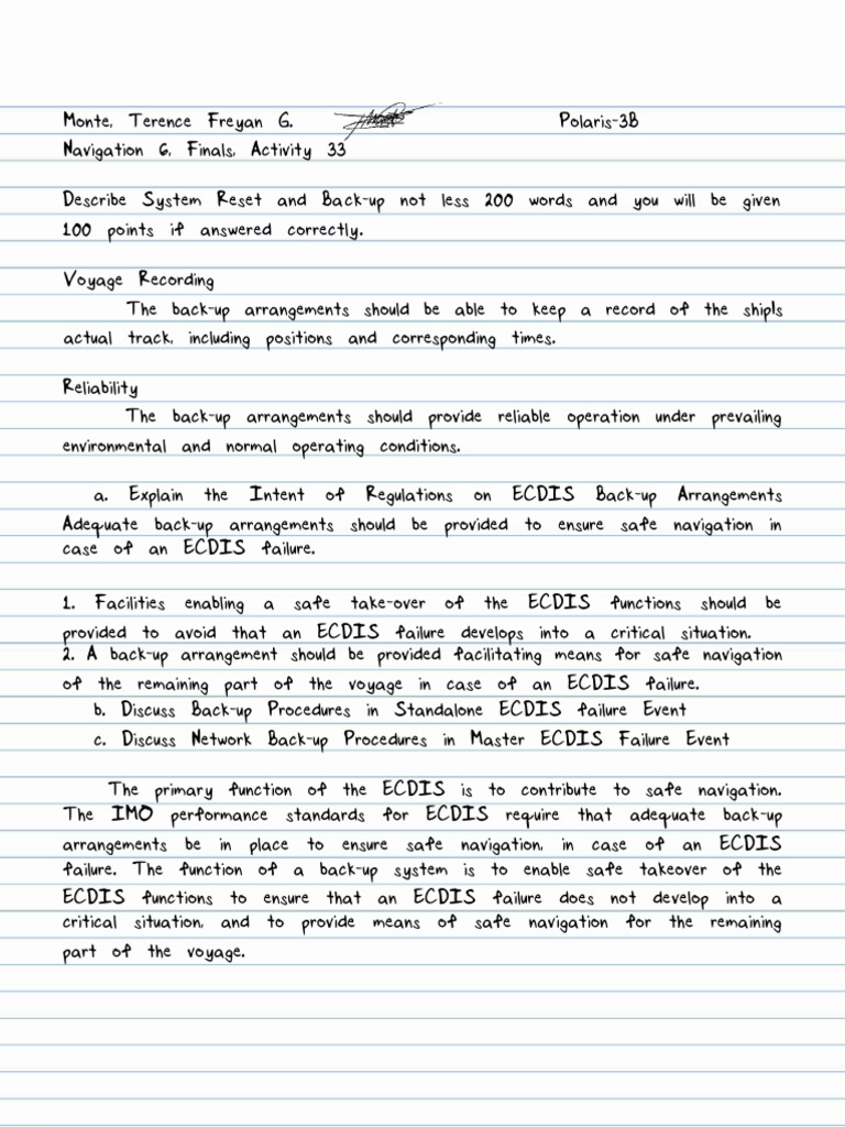 ECDIS Back-up Procedures Guide | PDF