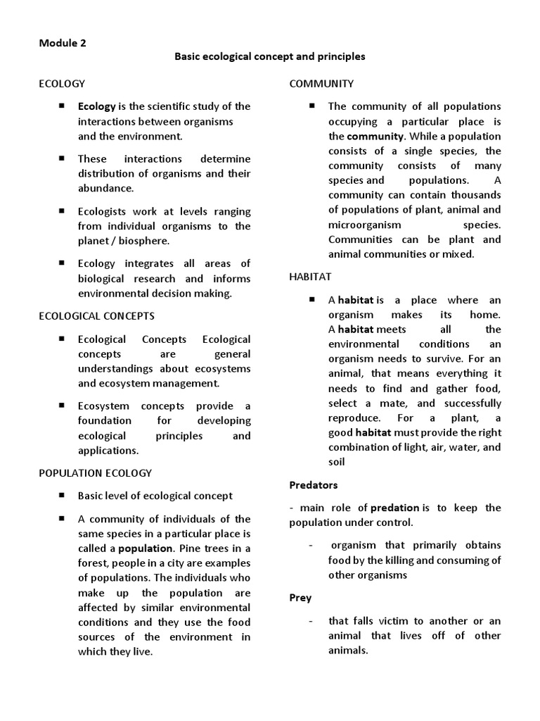 Basic Ecological Concept and Principles | PDF | Ecology | Ecosystem
