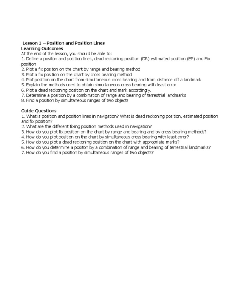 Lesson 1 | PDF | Navigation | Compass